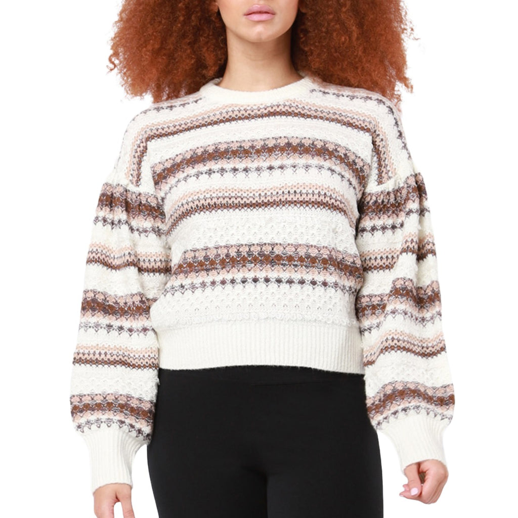 DEX Stripe Fringe Knit Sweater at Maria Vincent Boutique