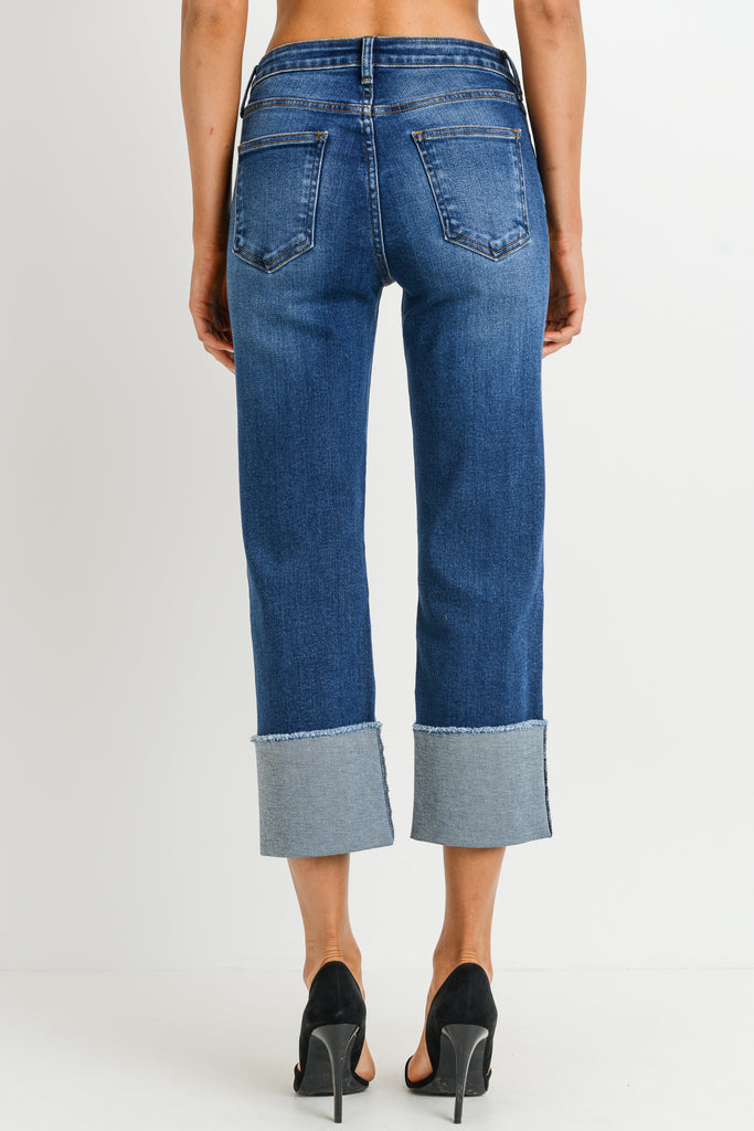 High Rise Straight Jeans with Large Cuff at MARIA VINCENT Boutique ...