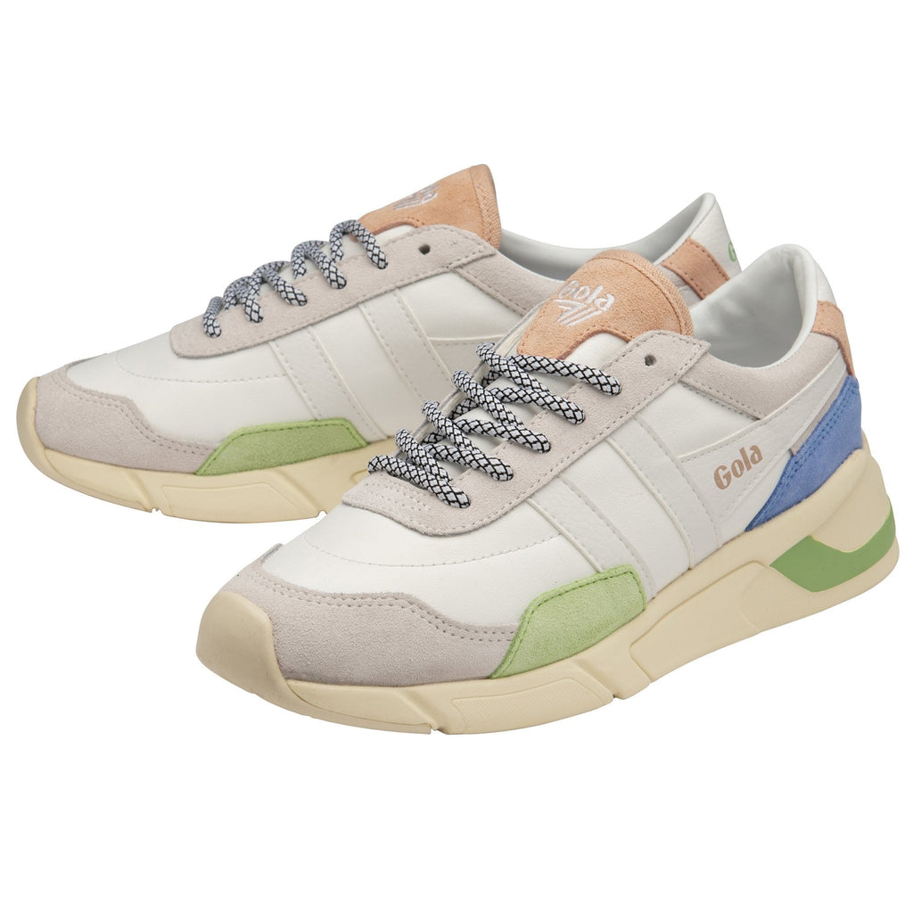 Gola Eclipse Trident White/Green/Blue Sneaker at Maria Vincent Boutique